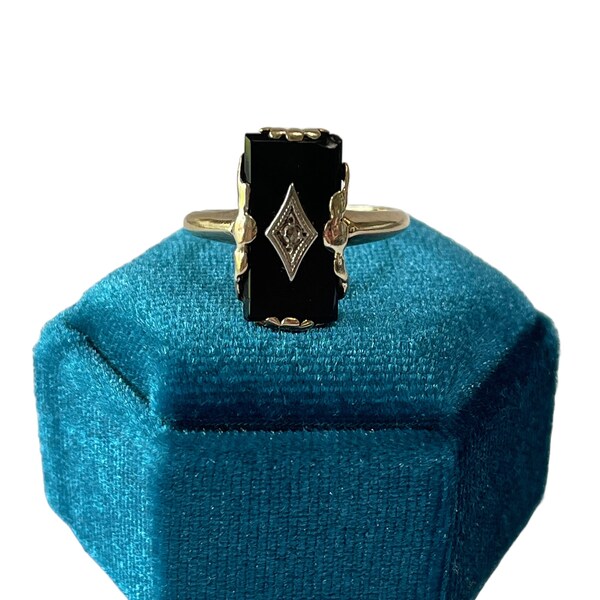 Art Deco Onyx Ring - Etsy