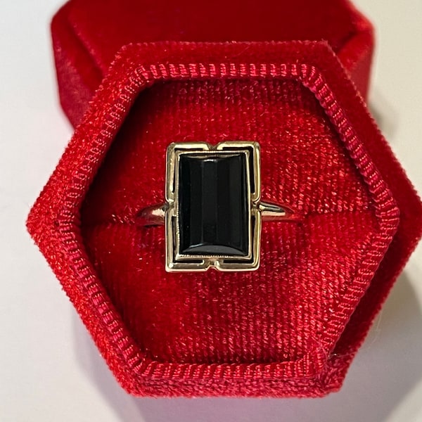 Art Deco Onyx Ring - Etsy