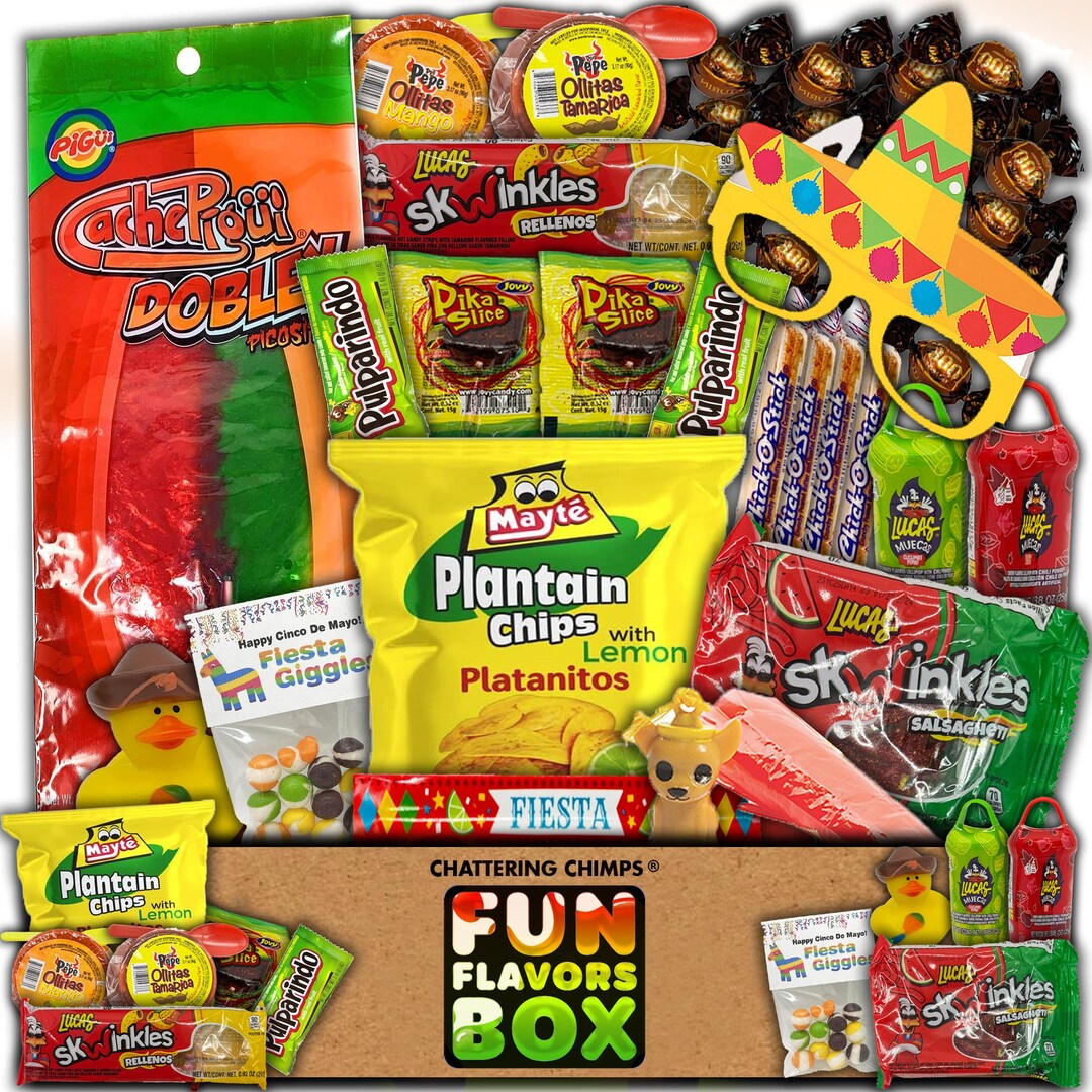Mexican Gifts Candy Party Box Variety Pack 30 Count Snack Care Package ...