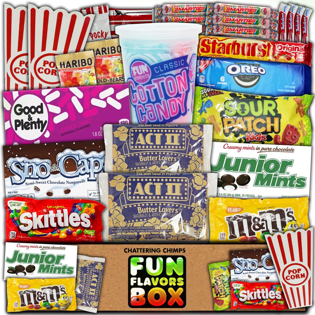 Favorite Movie Night Nostalgic Theater Snacks Candy Gift Box Popcorn ...