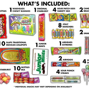 Kid Candy Gift Box 60 Count Variety Pack Sweet Treats, College Student ...