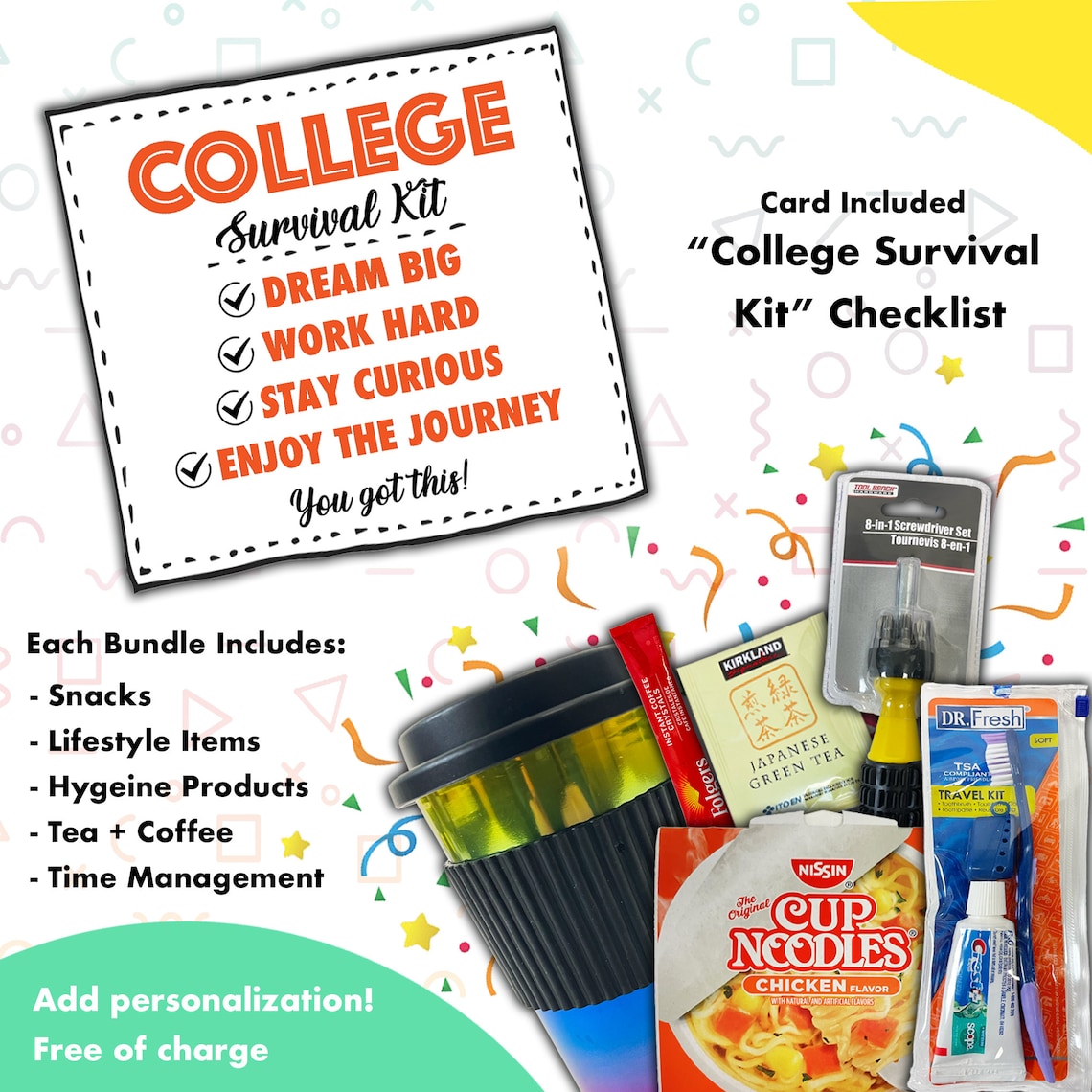 Freshman Survival Kit Snack Box College Care Package Thinking - Etsy