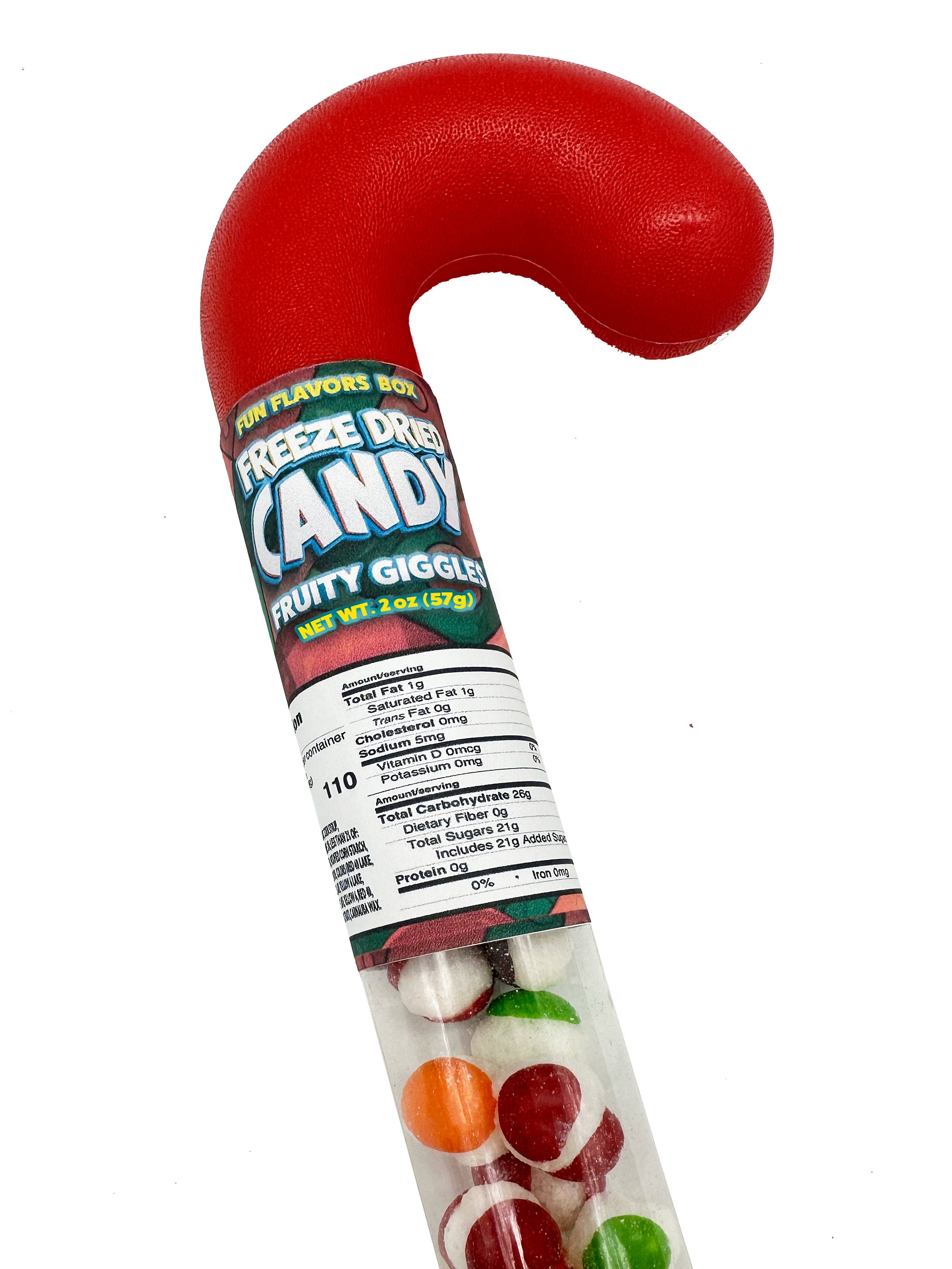 Giant Christmas Candy Cane Filled With 2 Oz of Freeze-dried Candy ...