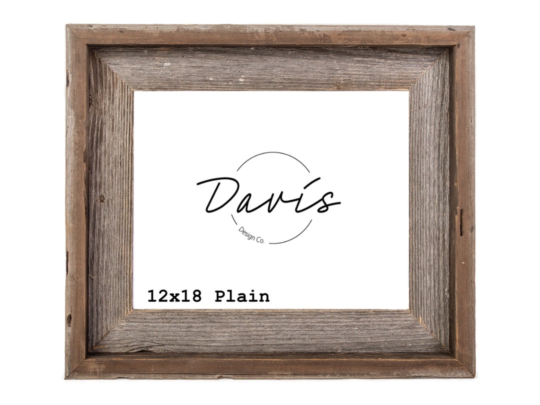 12 X 18 Plain Rustic Wood Frame | Reclaimed Wood Picture Frame ...