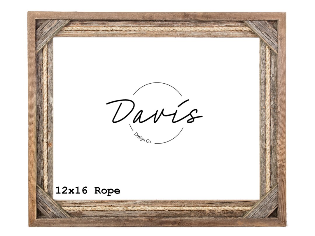 12 X 16 Rope Rustic Wood Frame | Reclaimed Wood Picture Frame ...