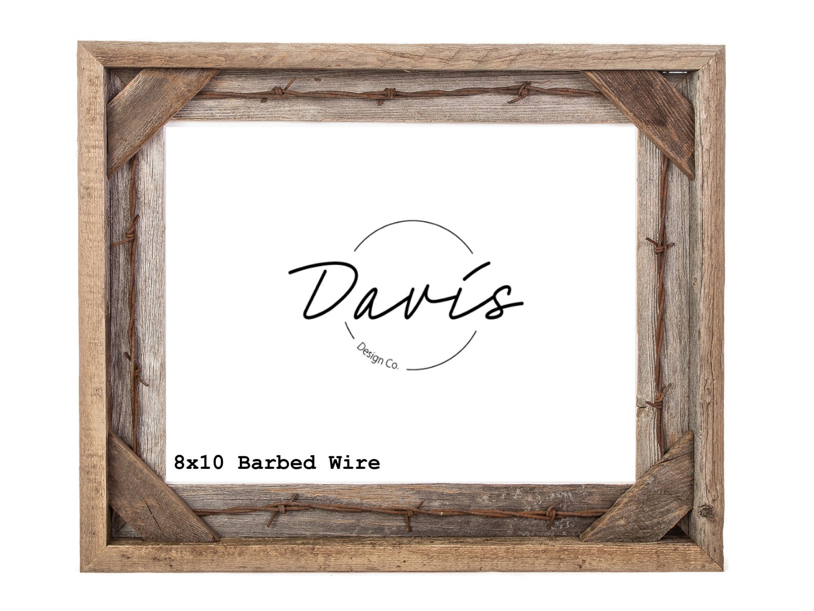 8 X 10 Barbed Wire Rustic Barnwood Barn Wood Frame Weathered - Etsy