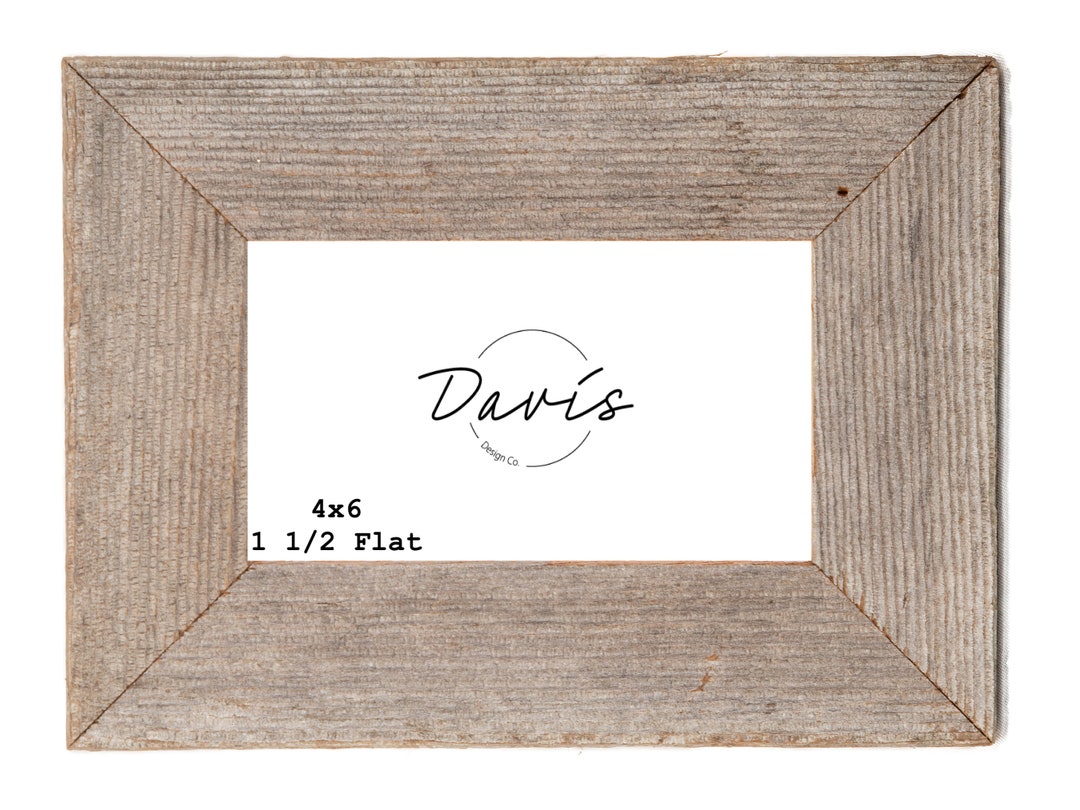 4 X 6 Flat Rustic Wood Frame | Reclaimed Wood Picture Frame | Farmhouse ...