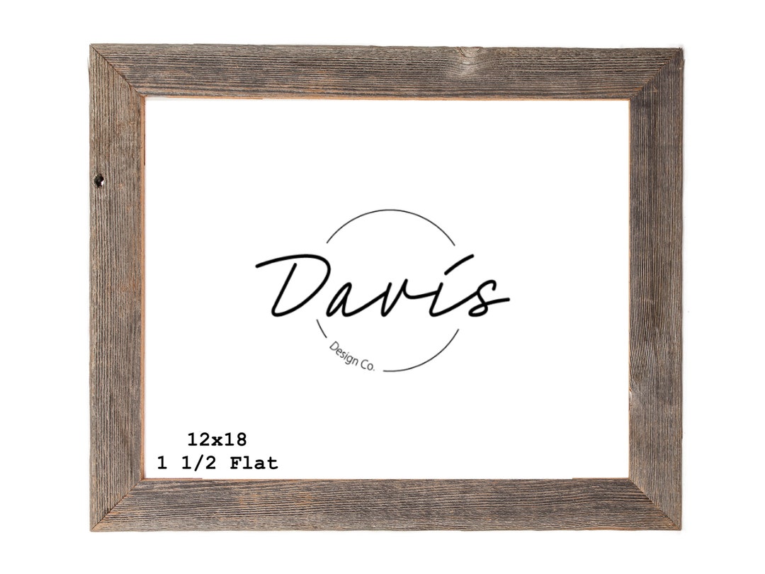 12 X 18 Flat Rustic Wood Frame | Reclaimed Wood Picture Frame ...