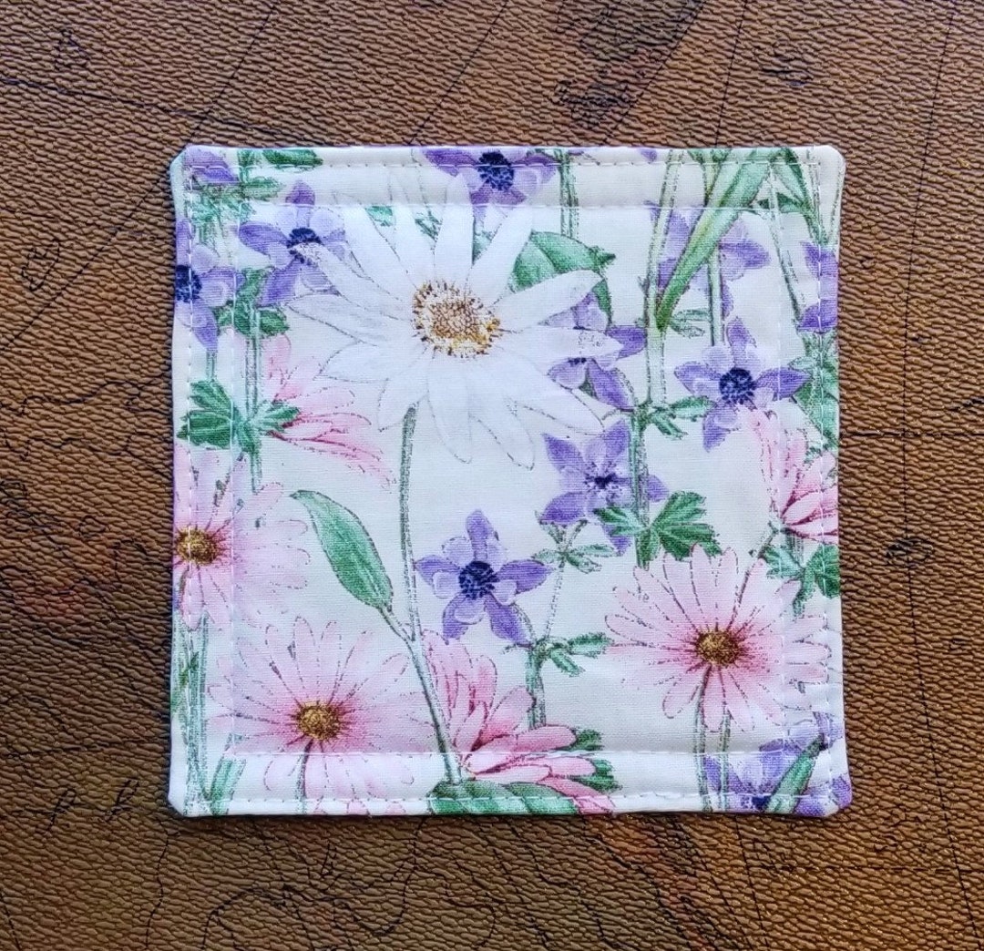 Spring Flowers Coaster Four Pack-spring Flowers Tea Coasters-quilted ...
