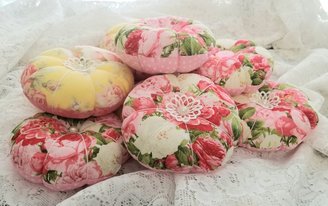 Patchwork Pin Cushion-victorian Floral Pin Cushion-bedroom Décor ...