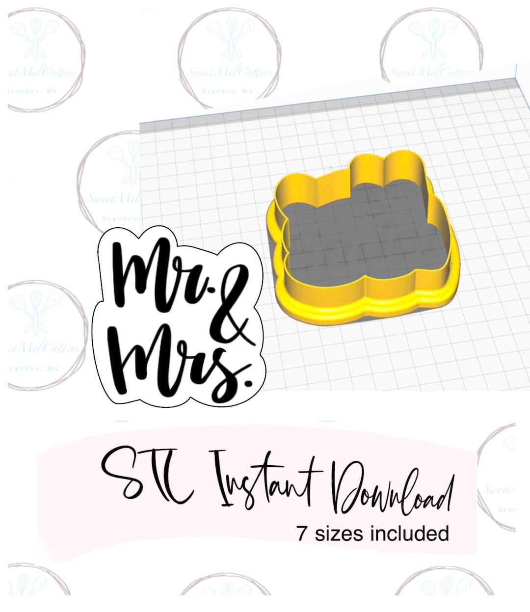 Mr and Mrs Cookie Cutter STL File Instant Download - Etsy