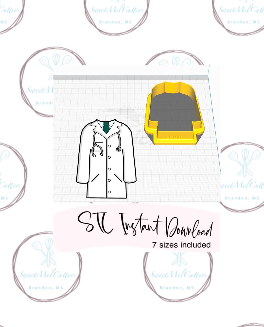 Lab Coat Cookie Cutter STL Instant Digital Download - Etsy