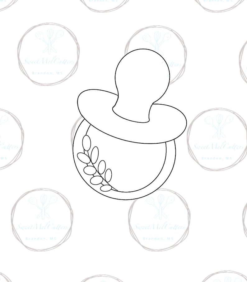 Pacifier Cookie Cutter STL File Instant Download - Etsy