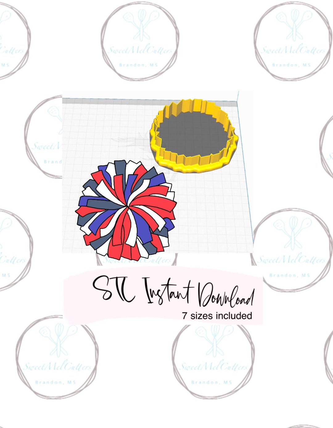 Pom Pom Cookie Cutter STL File Instant Download - Etsy