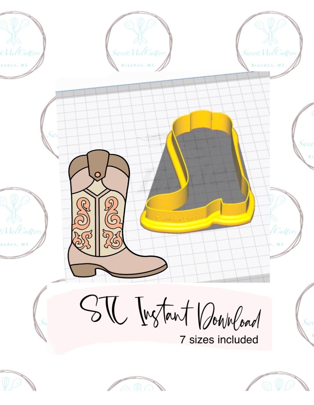 Cowboy/cowgirl Boot Cookie Cutter STL File Instant Download - Etsy