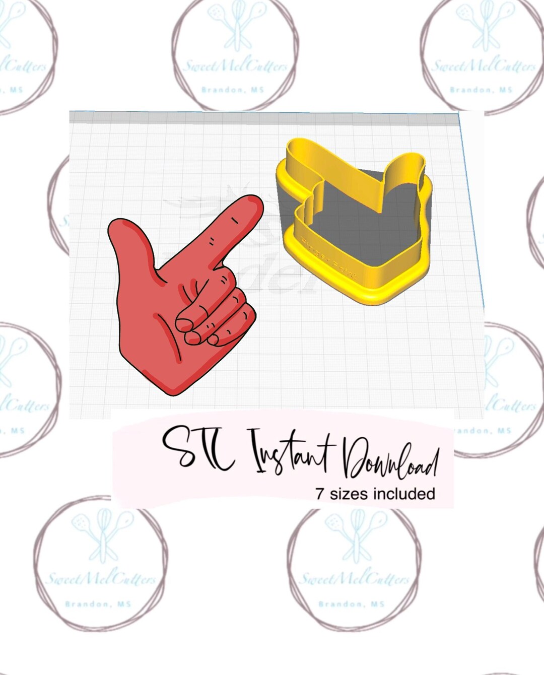 Finger Point Cookie Cutter STL Instant Digital Download - Etsy