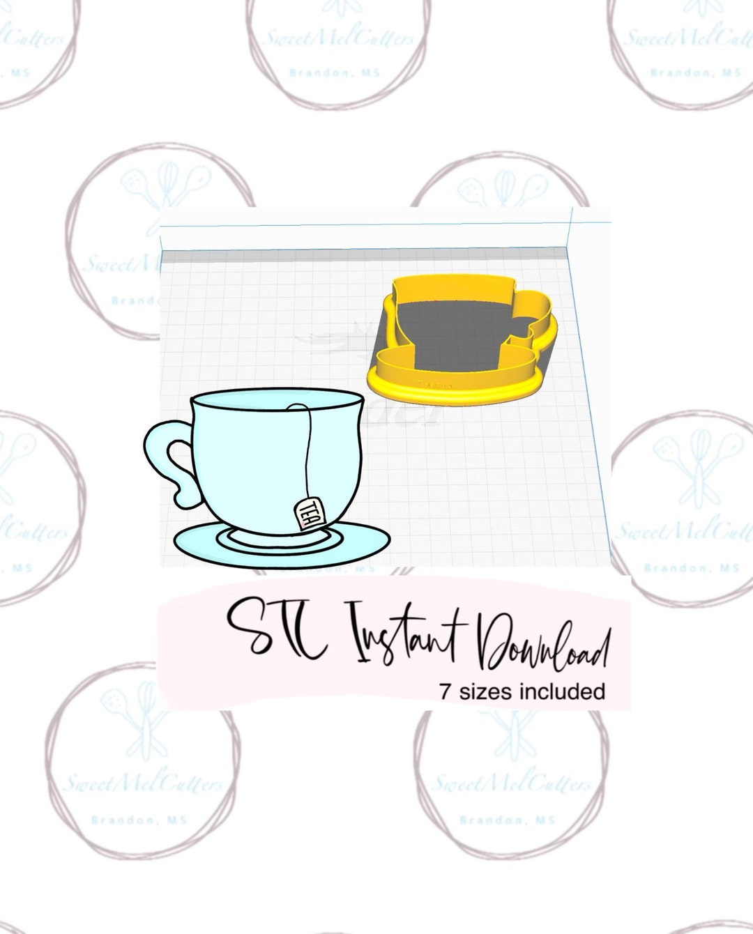 Teacup Cookie Cutter STL Instant Digital Download - Etsy