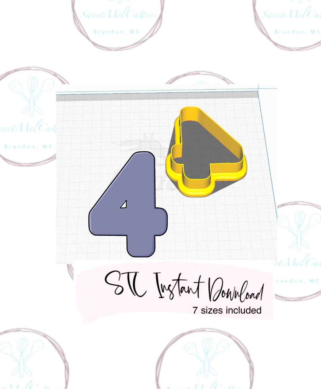 FOUR Cookie Cutter STL Instant Digital Download - Etsy