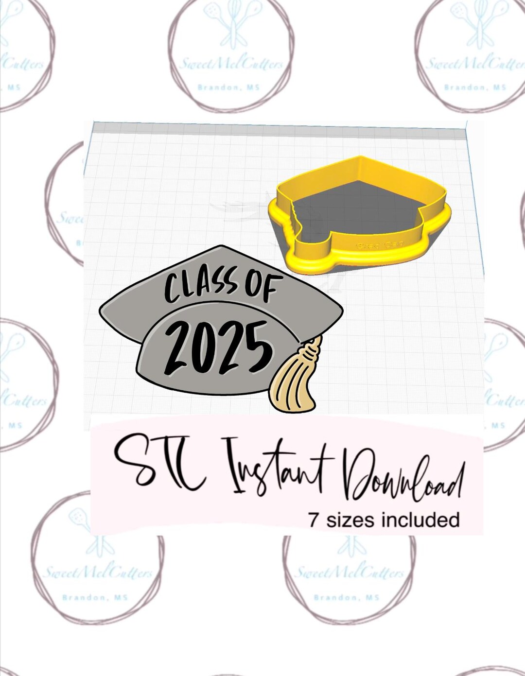 Graduation Cap Cookie Cutter STL Instant Digital Download - Etsy