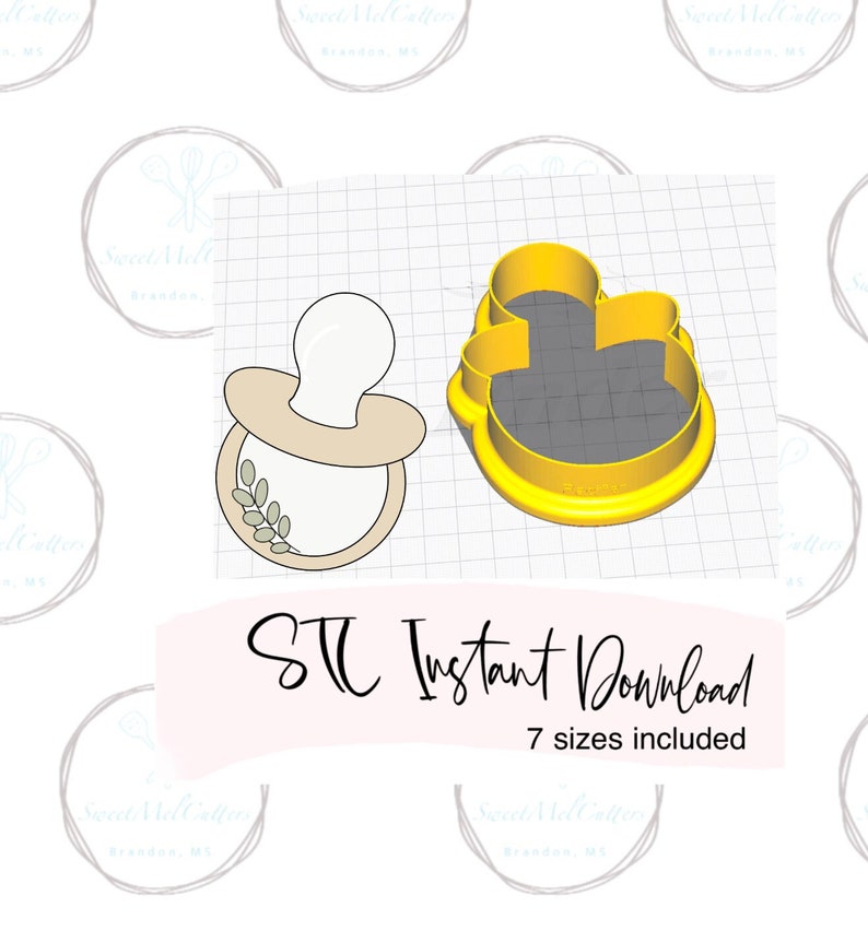 Pacifier Cookie Cutter STL File Instant Download - Etsy