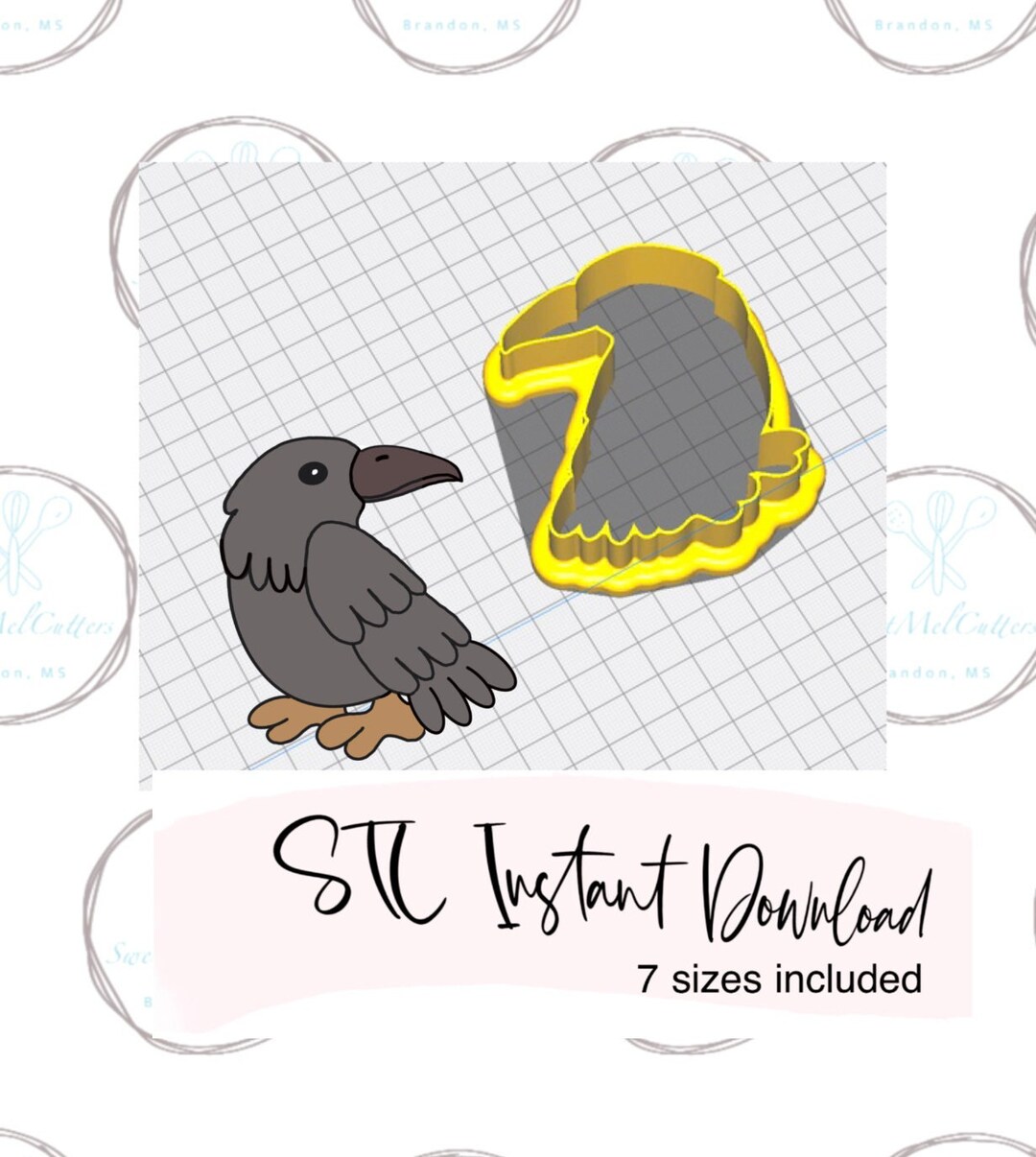 Black Crow Cookie Cutter STL File Instant Download - Etsy