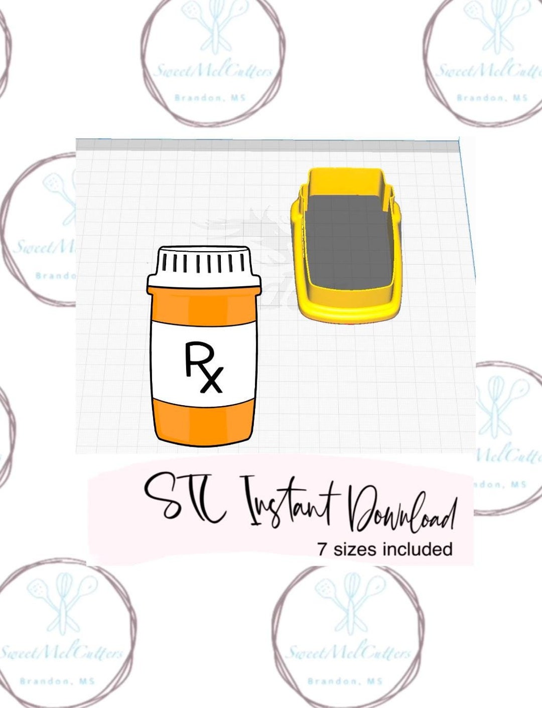 Prescription Bottle Cookie Cutter STL Instant Digital Download - Etsy