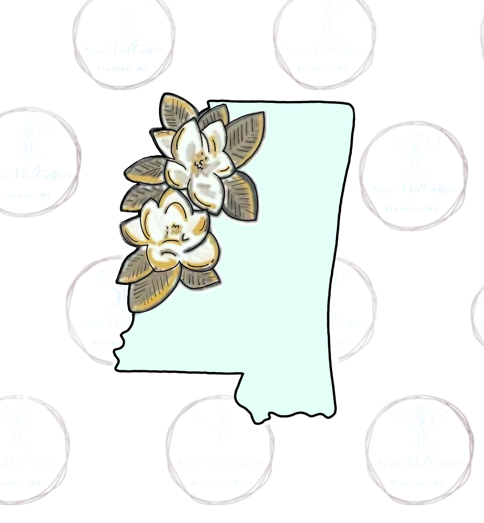 Mississippi With Magnolias Cookie Cutter - Etsy