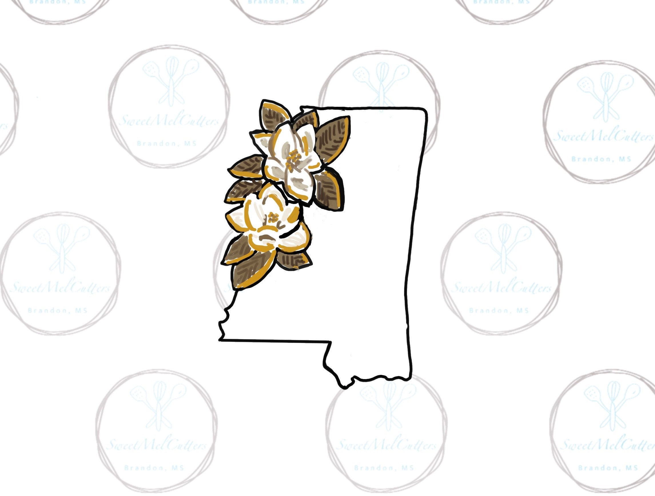 Mississippi With Magnolias Cookie Cutter - Etsy