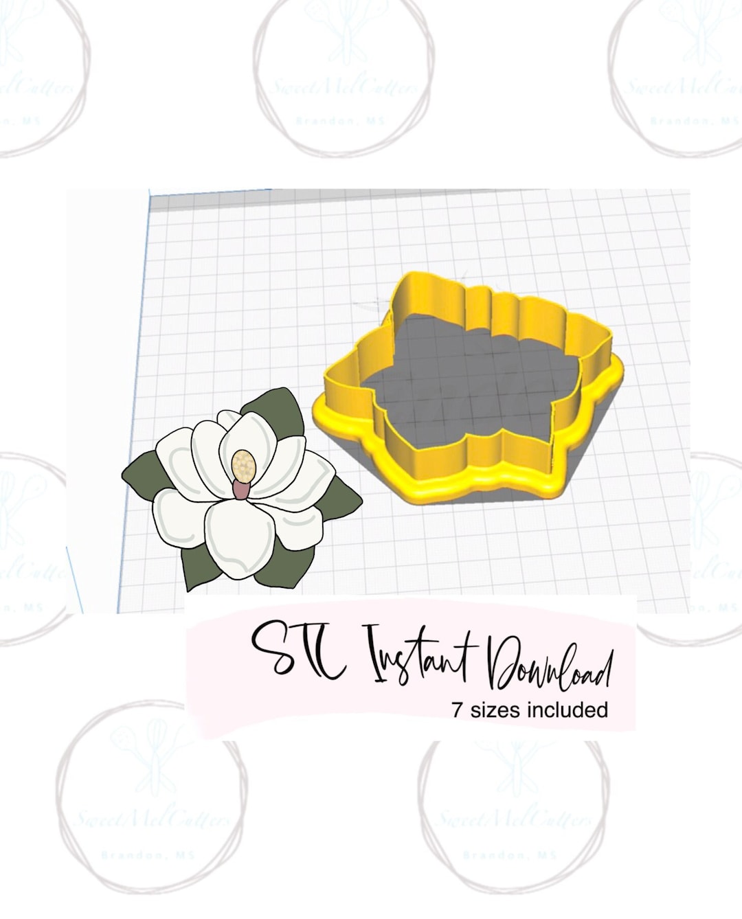 Magnolia Cookie Cutter STL File Instant Download - Etsy