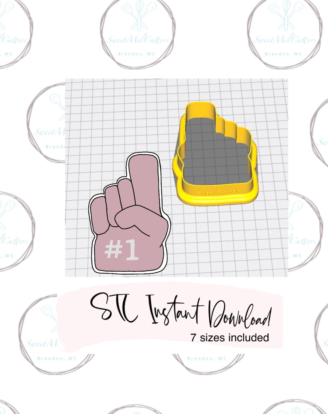 Foam Finger Cookie Cutter STL File Instant Download - Etsy