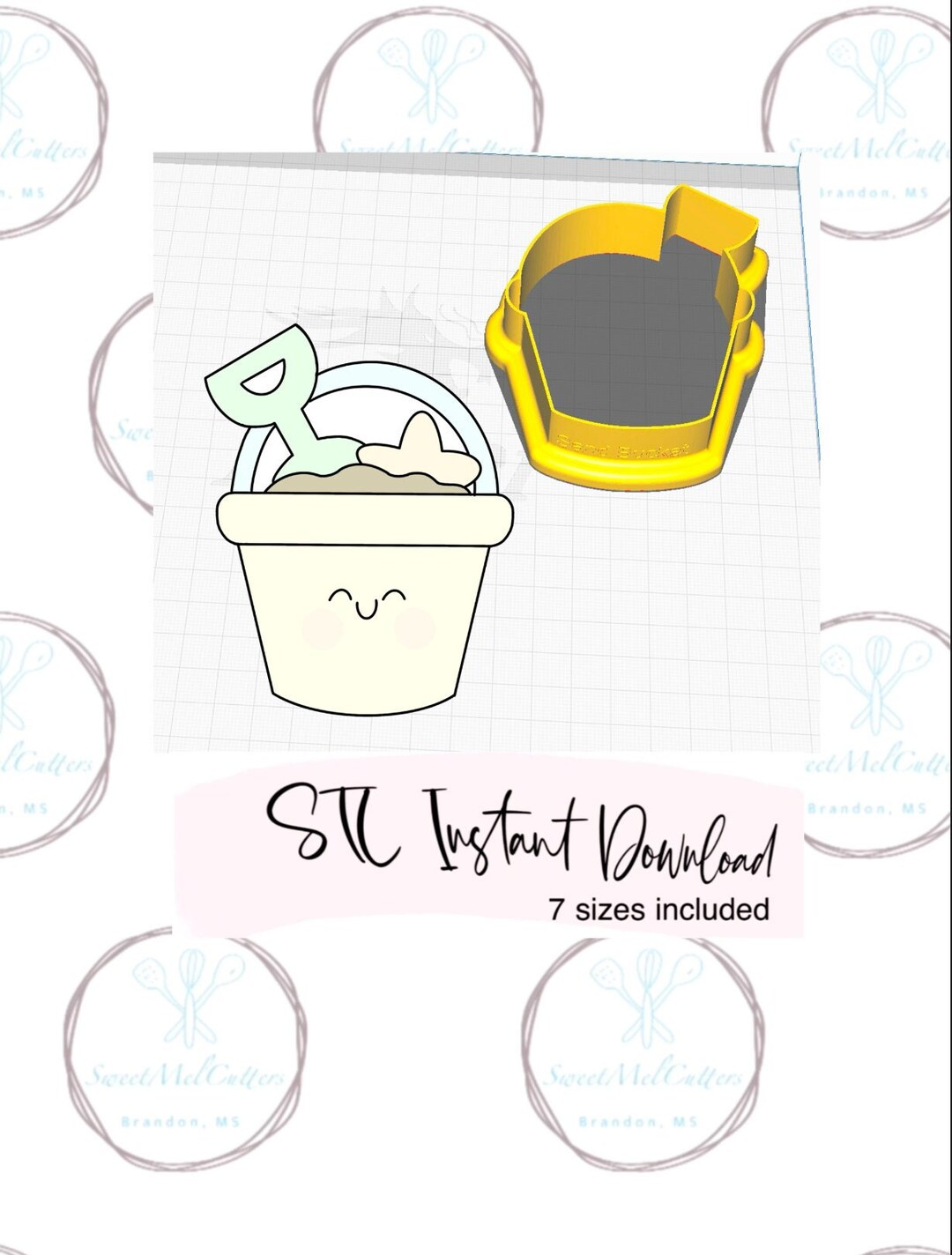 Sand Bucket Cookie Cutter STL Instant Digital Download - Etsy