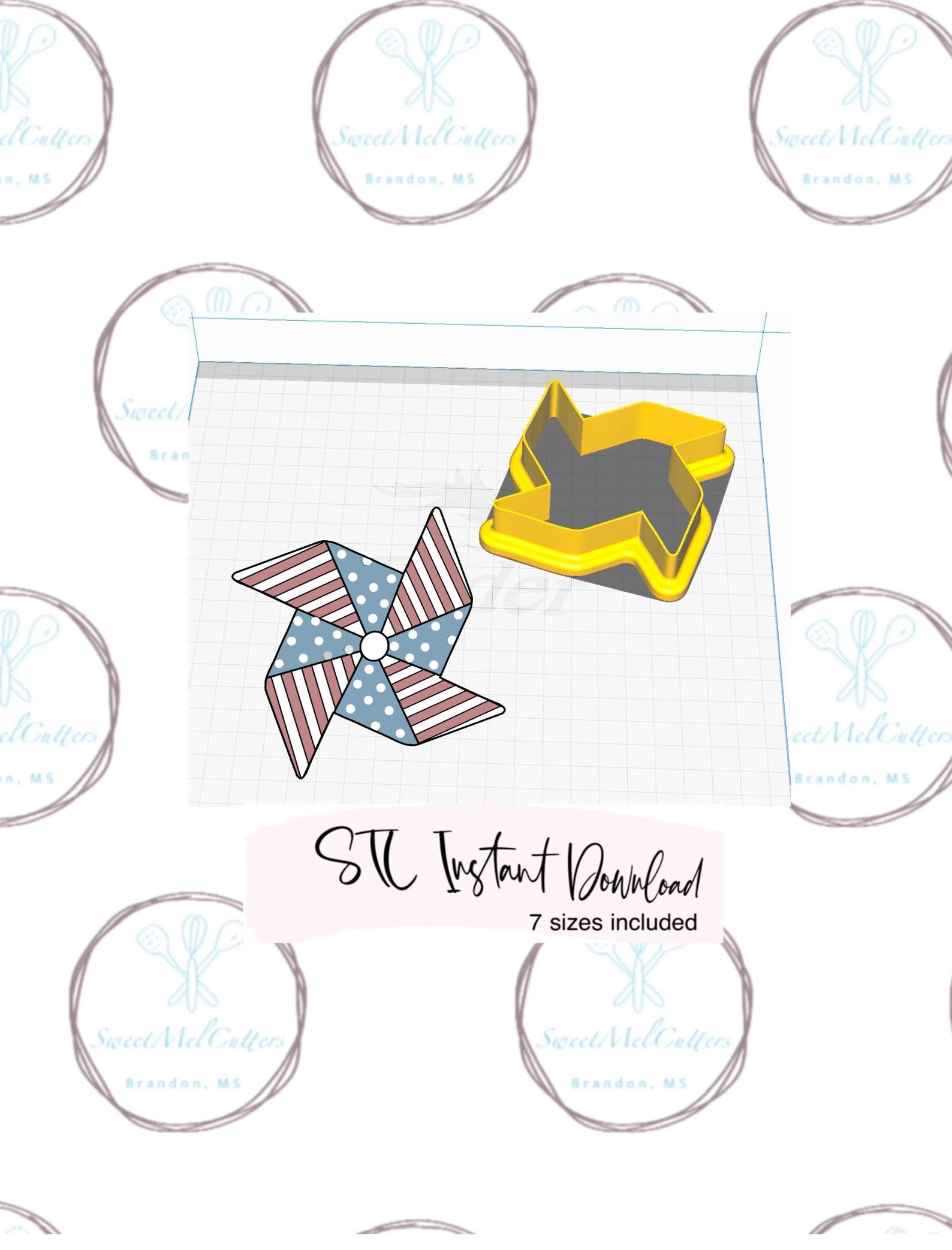 Pinwheel Cookie Cutter STL Instant Digital Download - Etsy