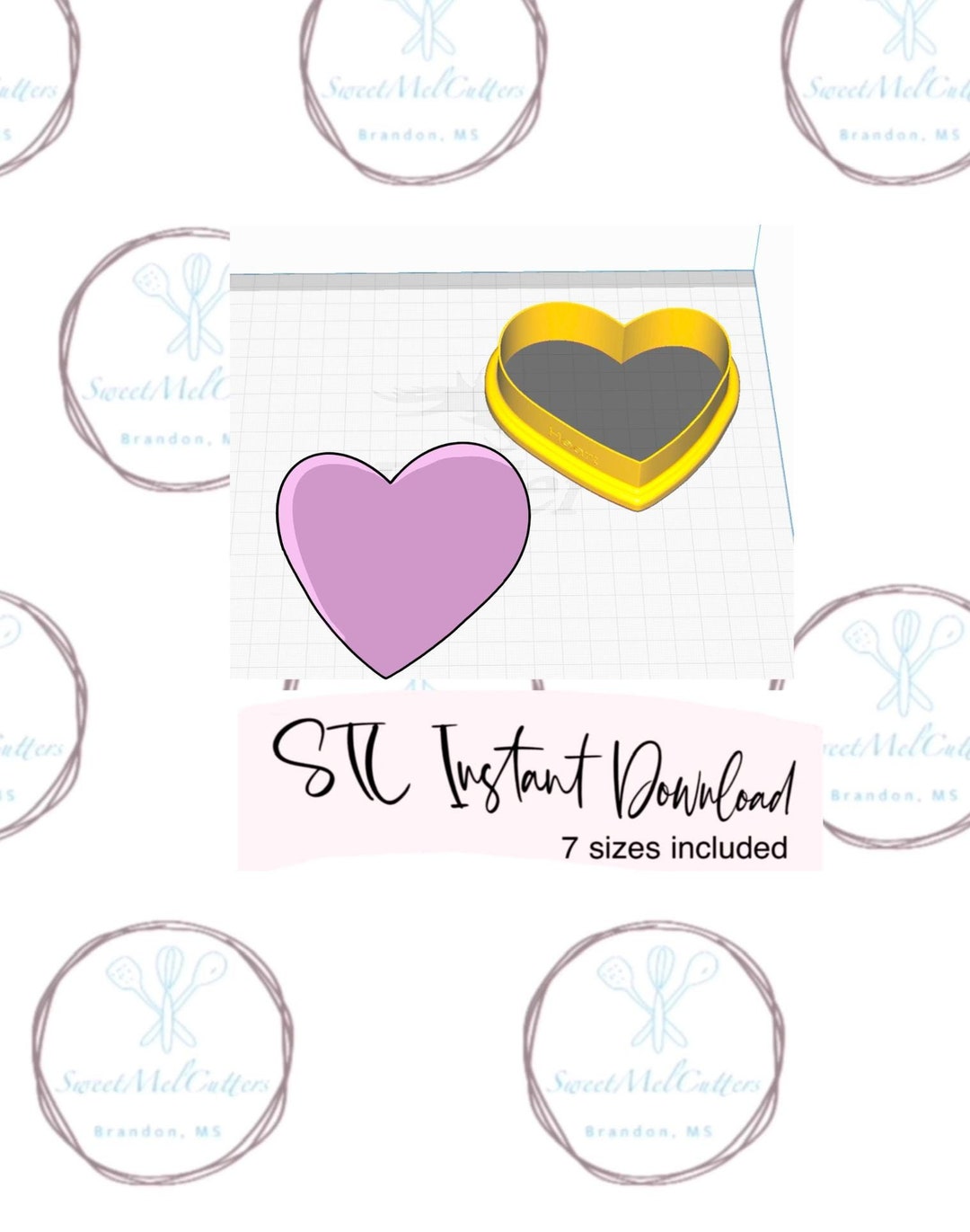 Lopsided Heart Cookie Cutter STL Instant Digital Download - Etsy