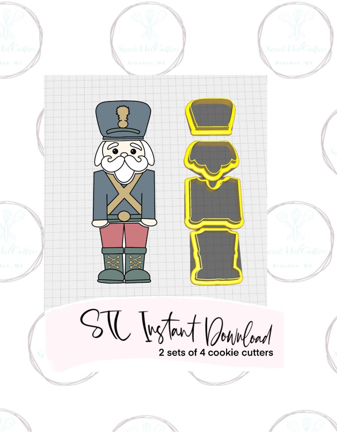 Nutcracker Set of Four Cookie Cutters (2 Sets) Stlfile Instant ...