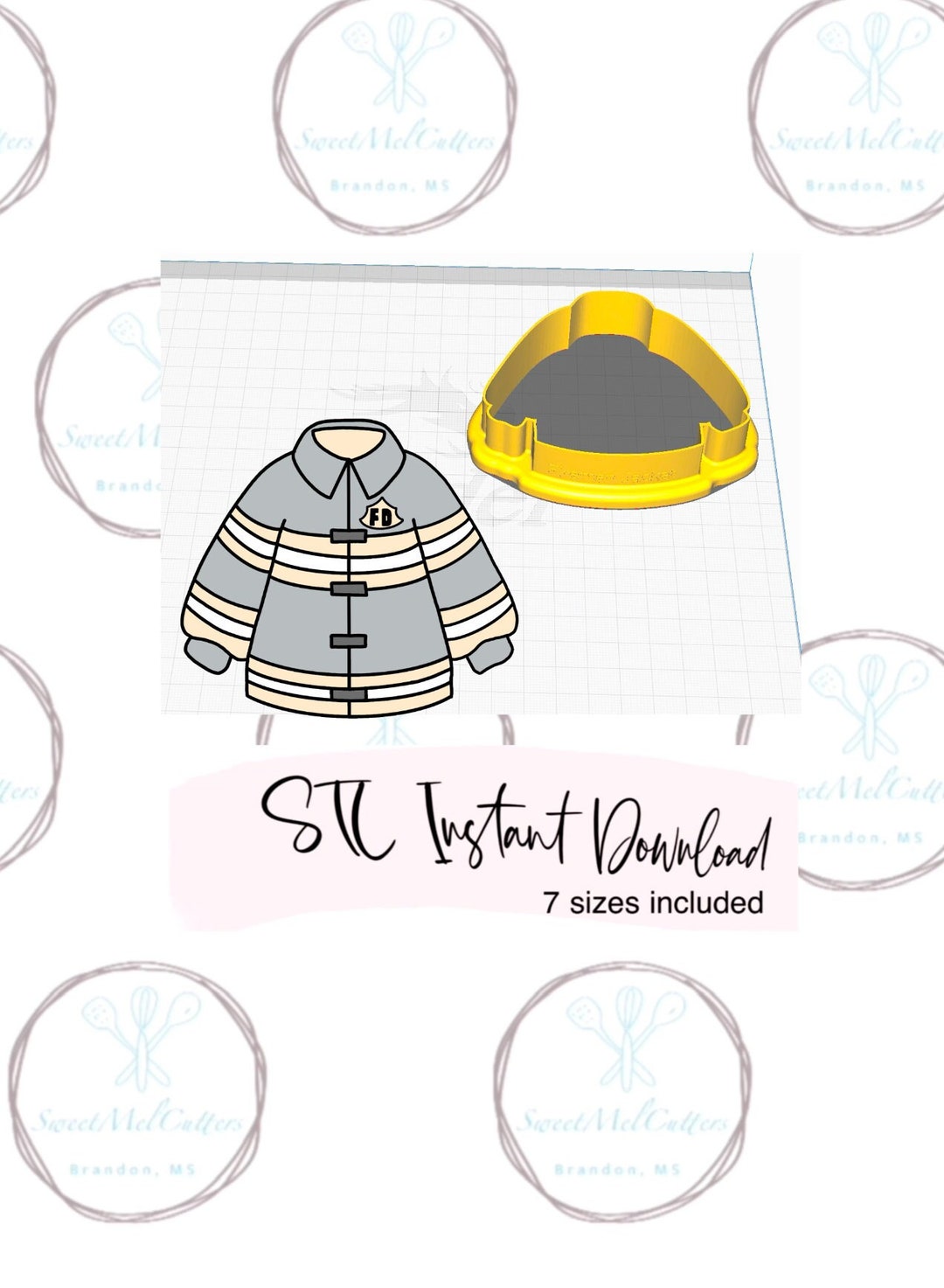 Fireman Jacket Cookie Cutter STL File Instant Download - Etsy