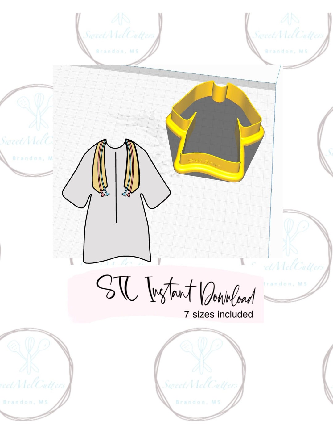 Graduation Gown Cookie Cutter STL File Instant Download - Etsy