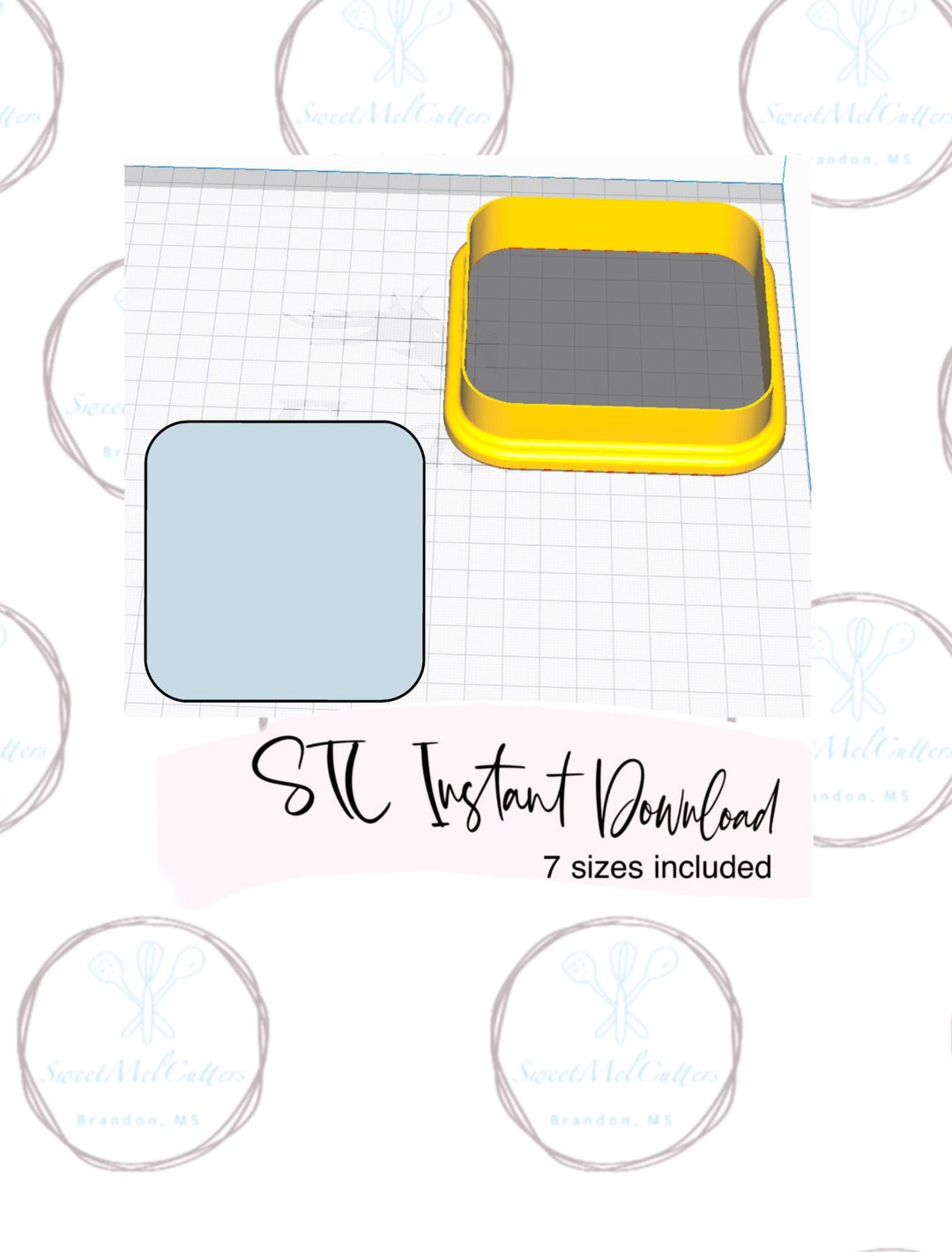 Square With Curved Edges Cookie Cutter STL Instant Downloads - Etsy