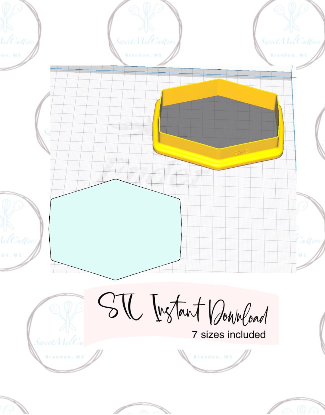 Medium Stretch Hexagon STL File Instant Download - Etsy