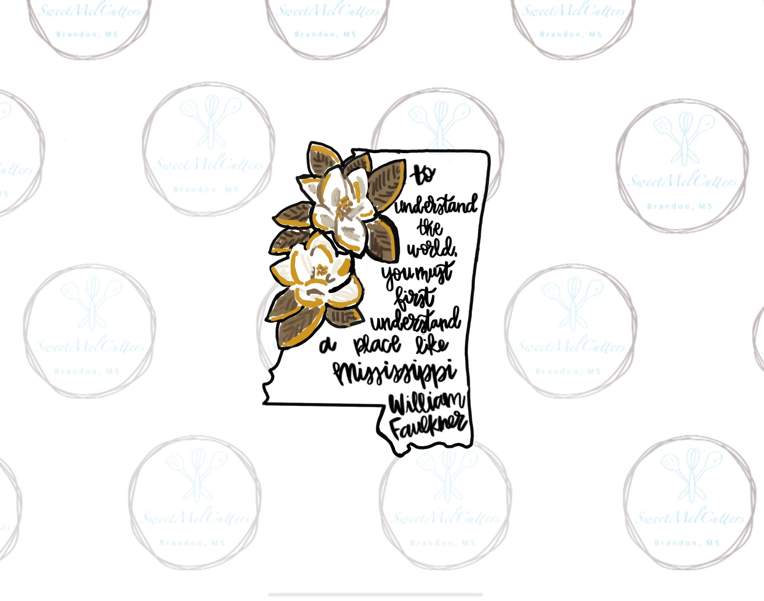 Mississippi With Magnolias Cookie Cutter - Etsy