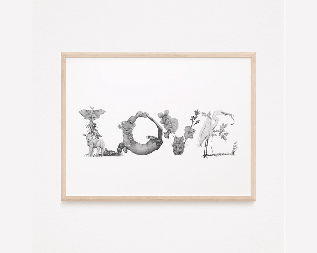 LOVE Print. L is For. Love, Love Art, Love Print, Alphabet, Animal ...