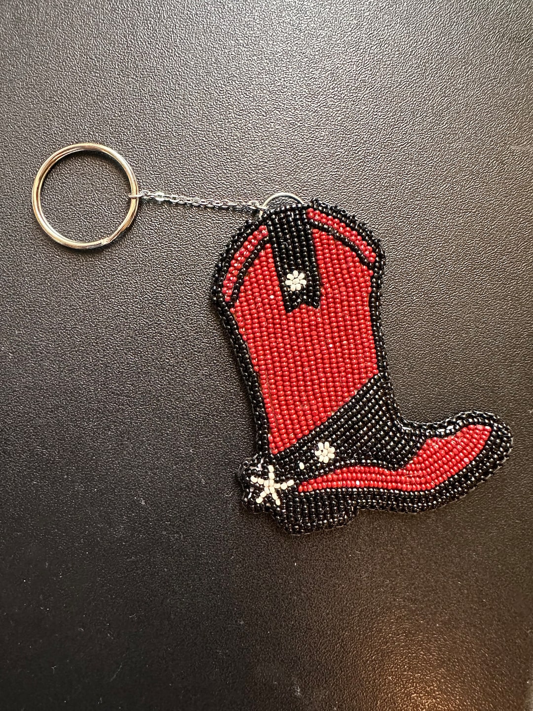 Beaded Cowboy/cowgirl Boot Keychain - Native Made - Etsy
