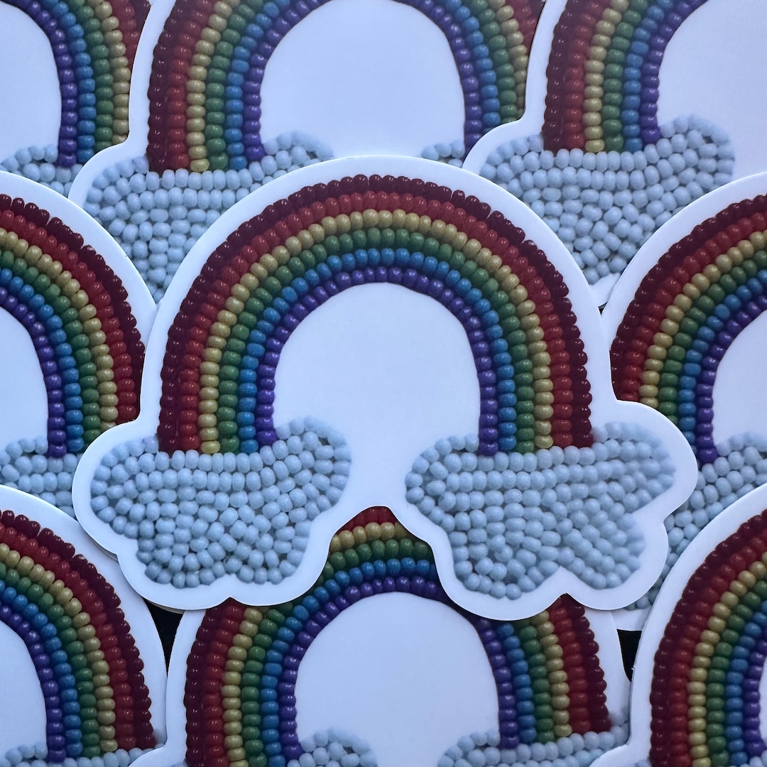 Rainbow Sticker - Beaded Sticker - Native American Beadwork - Etsy