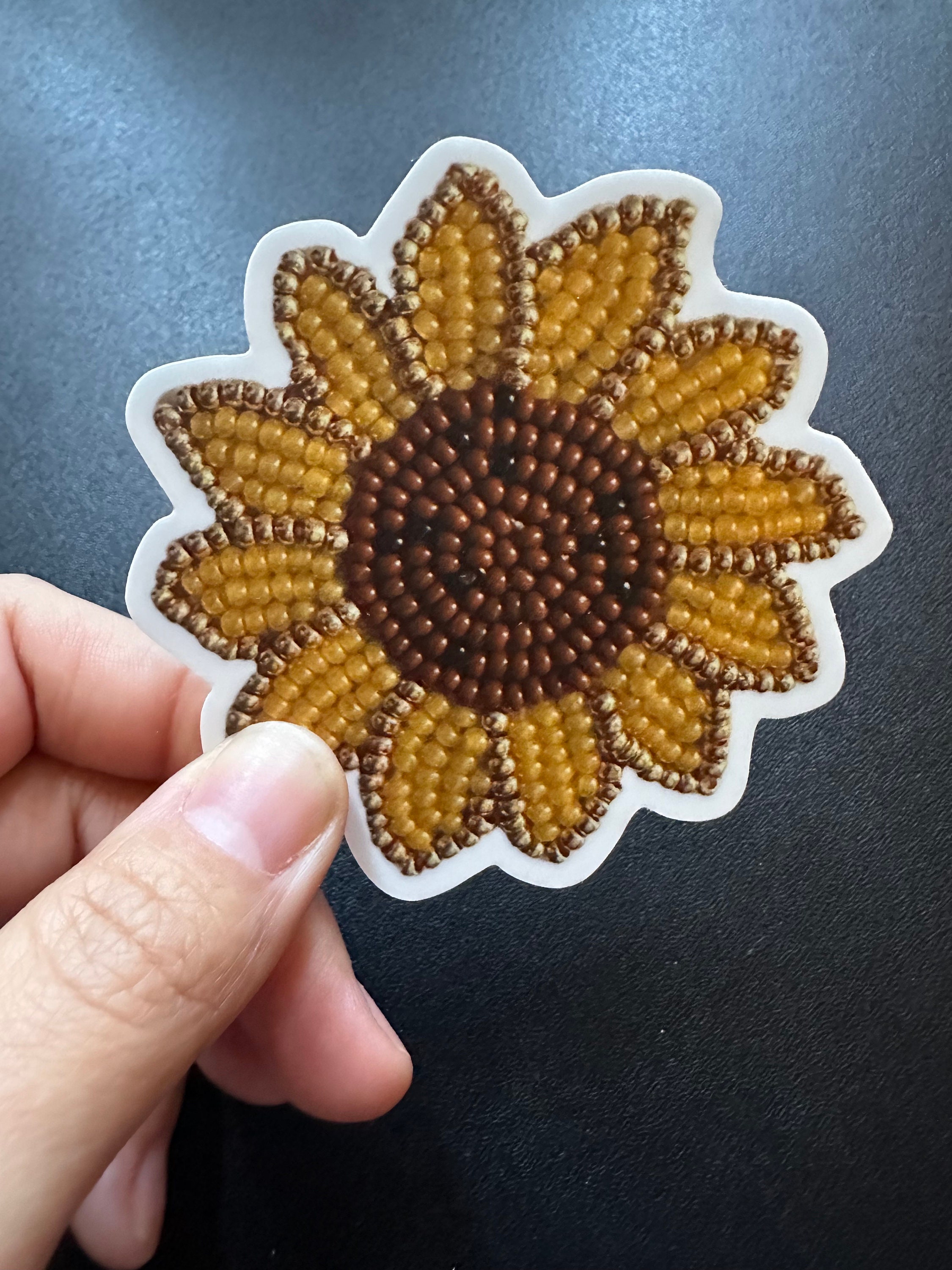 Sunflower Sticker - Beaded Sticker - Native American Beadwork - Etsy