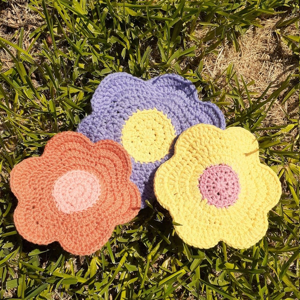 Crochet Flower Coaster - Etsy