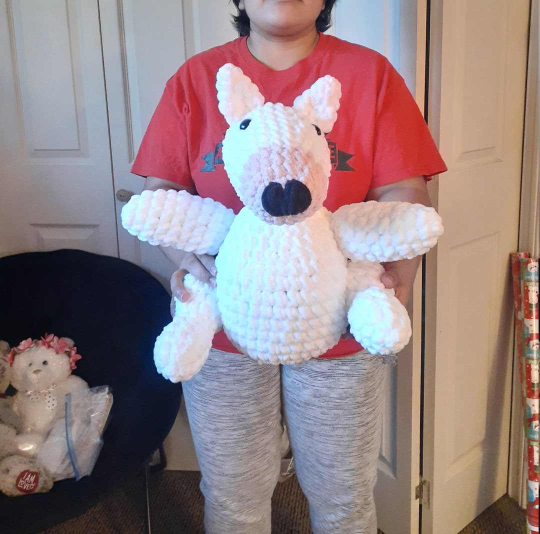 Grande Velvet Walter Dog / Bull Terrier Plushie / Velvet Crochet Plush ...