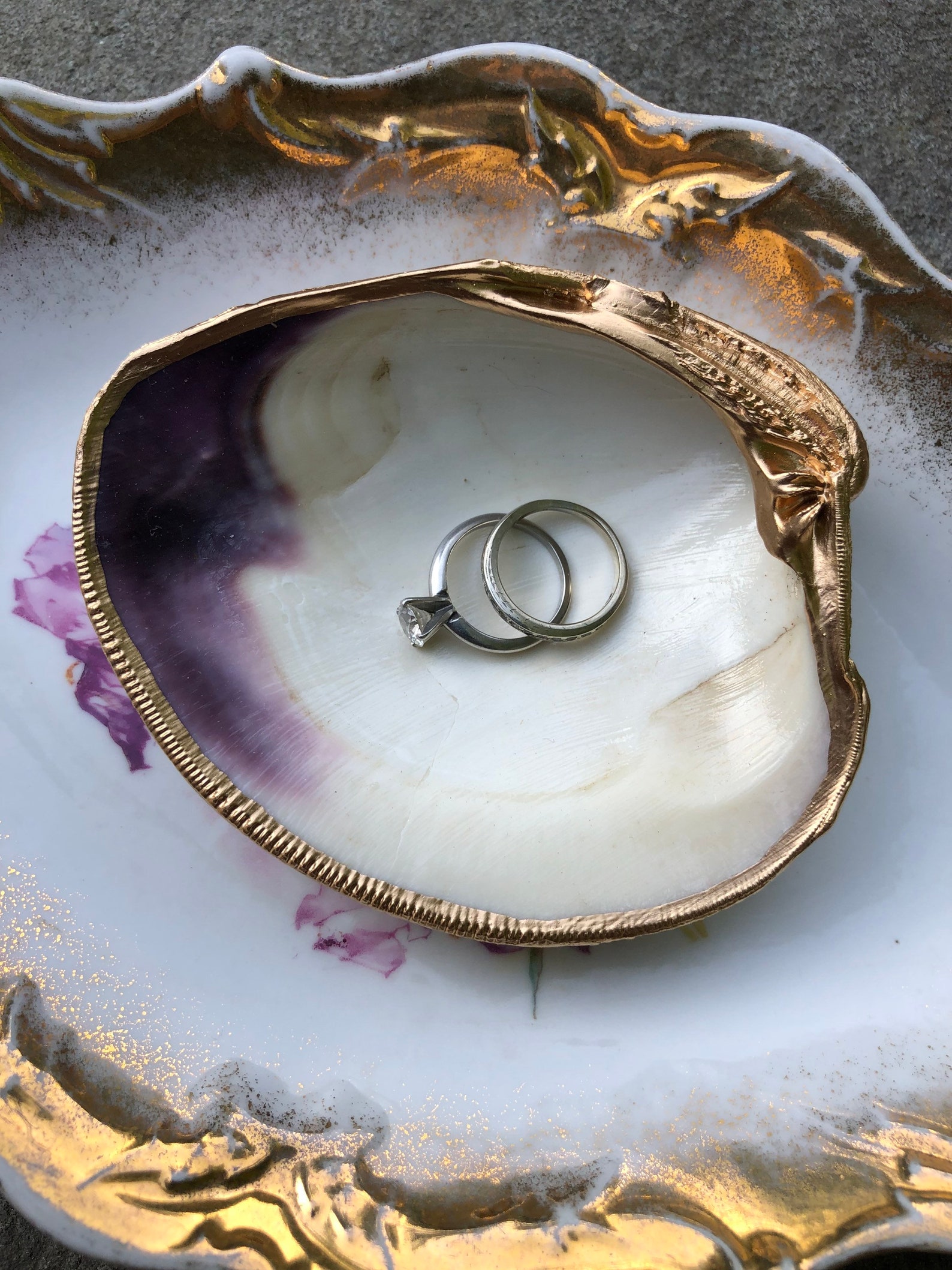 Clam Shell Ring Dish Seashell Jewelry Trinket Bowl Quahog | Etsy