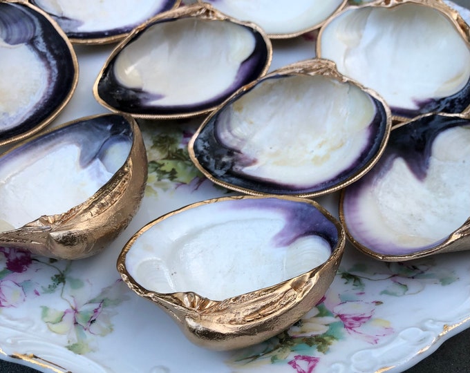 Clam Shell Ring Dish, Seashell Jewelry Trinket Bowl, Quahog Wampum ...