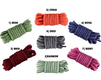 Full Vibrant Round Style Shoelaces Colorful Fantastic Laces | Etsy
