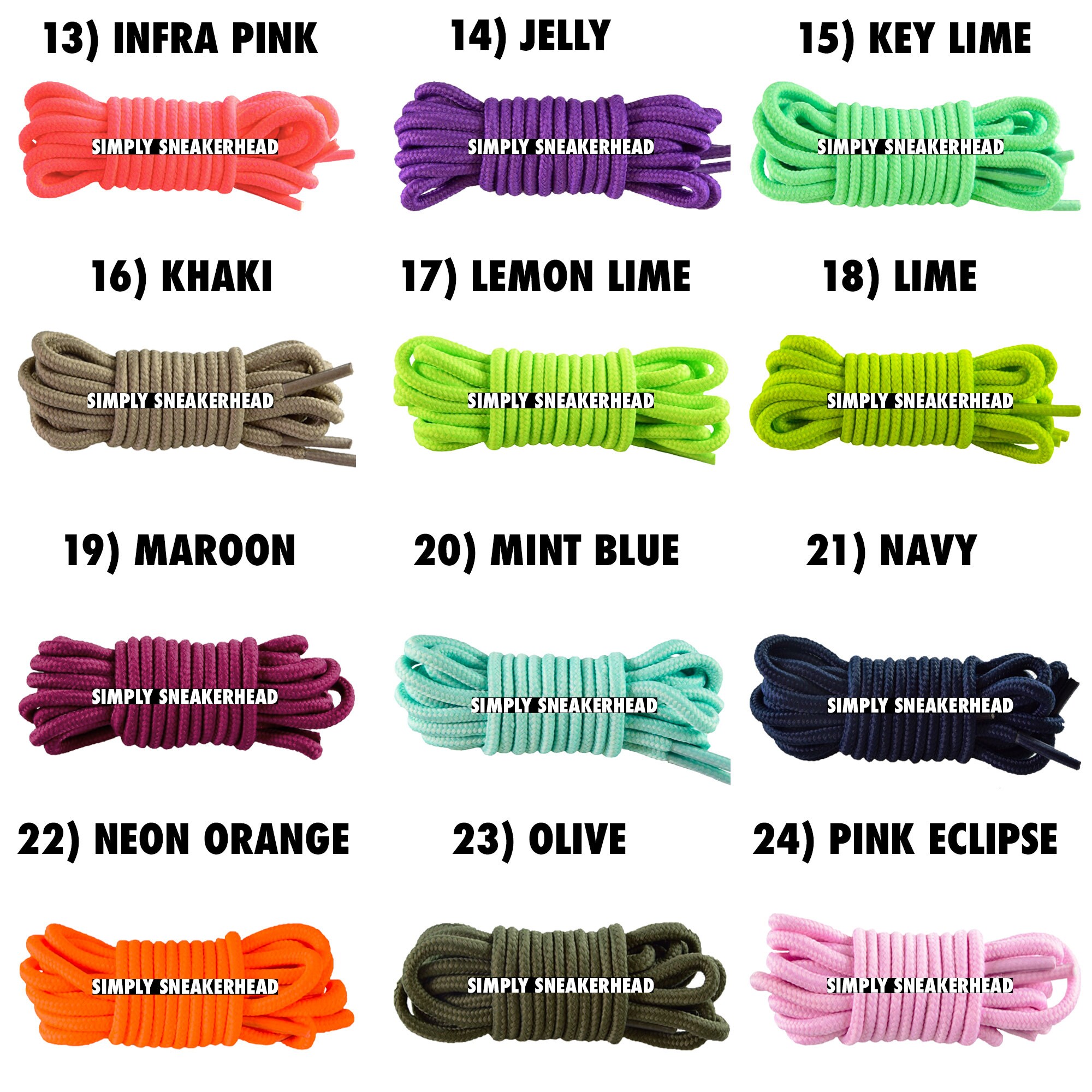 Full Vibrant Round Style Shoelaces Colorful Fantastic Laces - Etsy