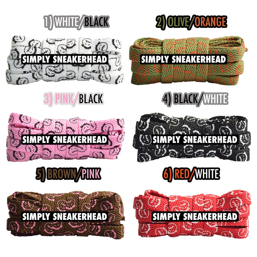 2026 New Premium Smiley Flat Shoelaces Colorful Cactus Jack Theme ...